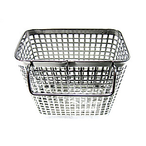 Small Square Stainless Steel Perforated Cutlery Basket Sink Rack Storage Silver by Stopia