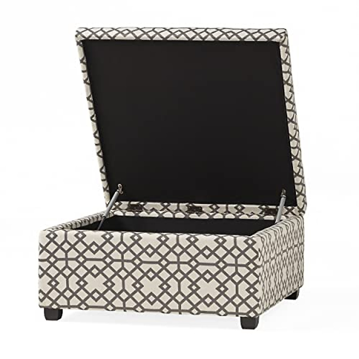 Christopher Knight Home Tempe Fabric Storage Ottoman, Grey Geometric Patterned