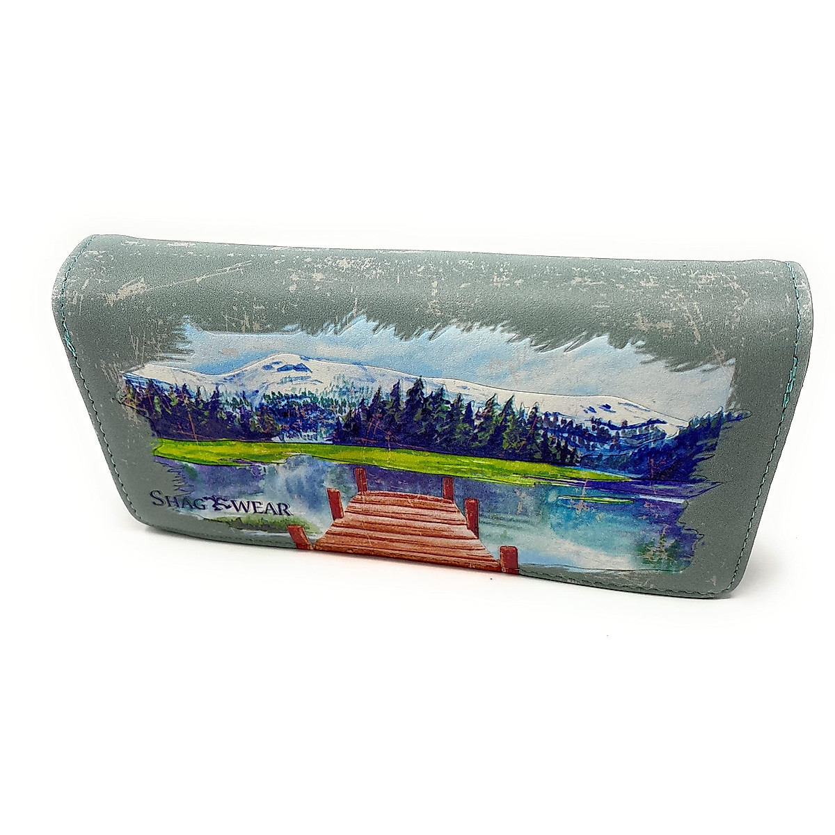 Shag Wear Large Better Outdoors Camping and Outdoors Summer BiFold Wallet for Women and Teen Girls Vegan Faux Leather Green 7"