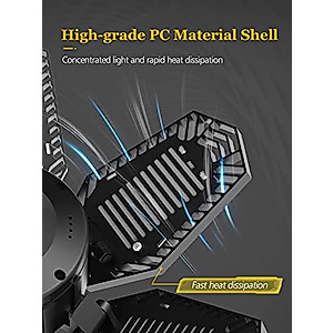 ARSALI 2 Pack LED Garage Light,120W 6+1 Panels Deformable 6500K LED Garage Ceiling Light Multi-Position Adjustable E26 Shop Lights for Garage, Basement, Barn, Workshop, High Bay Light