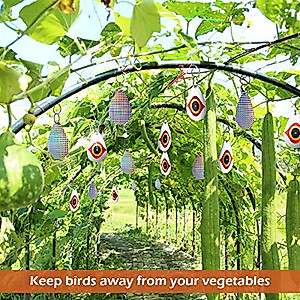 Vactas 2021 Bird Reflector Double Sided Design Bird Reflective Devices with Owl Eye for House Windows Garden Set of 5