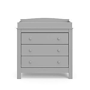 Graco Noah 3 Drawer Chest with Changing Topper, Baby and Kids Dresser, Universal Design for Children's Bedroom, Pebble Gray