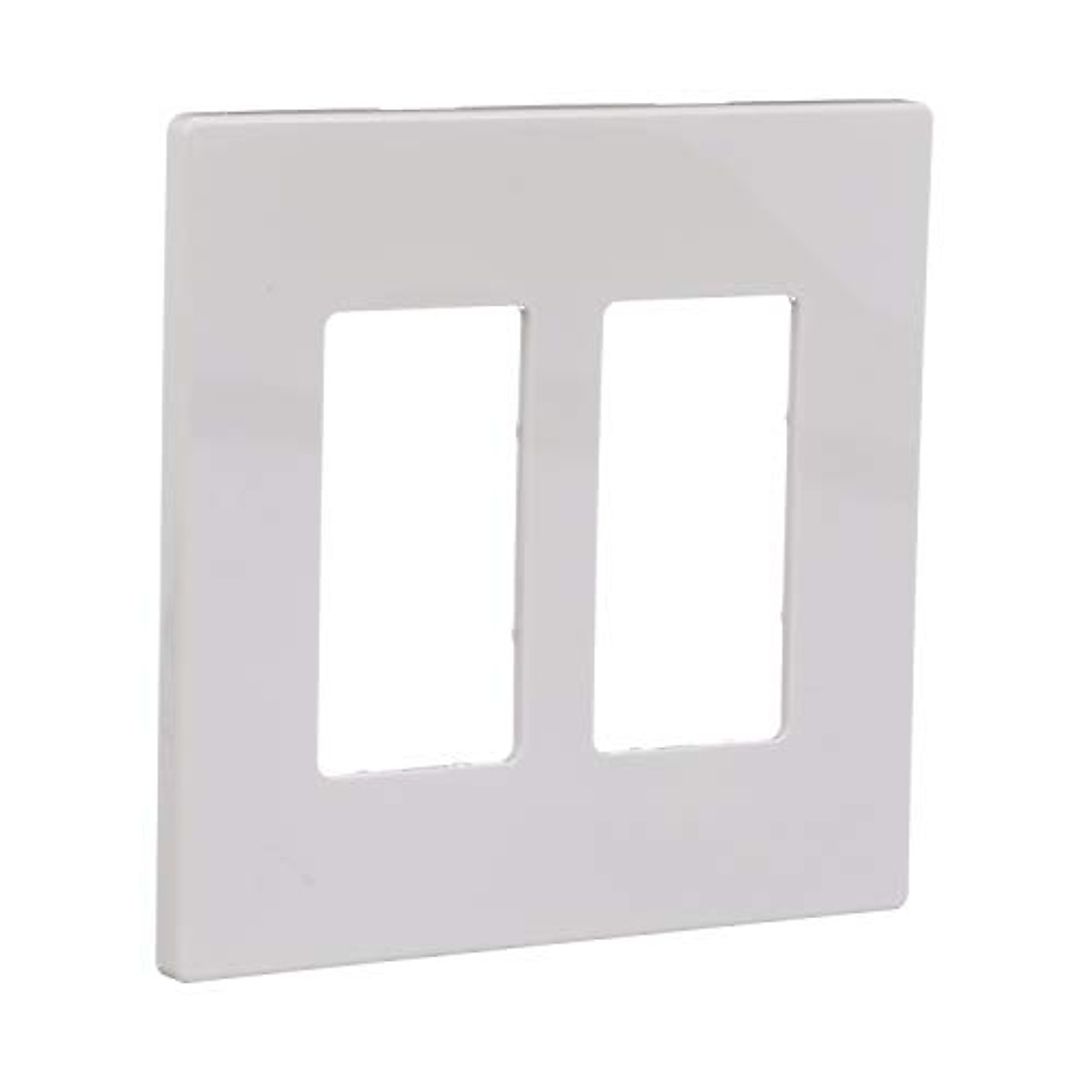 EATON PJS262W Arrow Hart Pjs262 Decorative Screw Less Wall Plate, 2 Gang, 4-1/2 in L X 4.56 in W X 0.08 in T, White