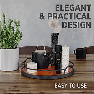 Lazy Susan Organizer - 10'' Wooden Lazy Susan for Table Top - Lazy Susan Turntable for Cabinet - Kitchen Countertop Organizer - Condiment Organizer - Small Lazy Susan for Dining Table