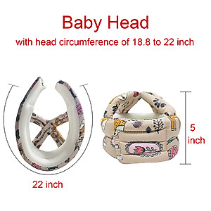 IULONEE Toddler Infant Helmet & Baby Knee Pads 3 Pairs, No Bump Safety Head Cushion Bumper Bonnet Adjustable Protective Cap Breathable Mesh Child Safety Hat for Running Walking Crawling (Pink Forest)