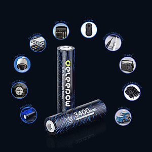 Deleepow Rechargeable AAA Batteries 1.5V 1200mWh Lithium AAA Batteries Triple A Batteries with 1.5H Fast LCD Charger, 1500 Cycles, 4-Pack