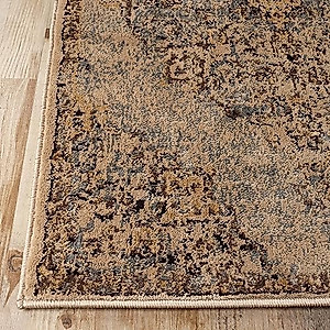 SUPERIOR Indoor Area Rug or Runner, Traditional Distressed Medallion Floor Decor, Home Accessories for Living Room, Bedroom, Office, Kitchen, Dining, Soft Plush Rugs, Maeve Collection, 8' x 10'