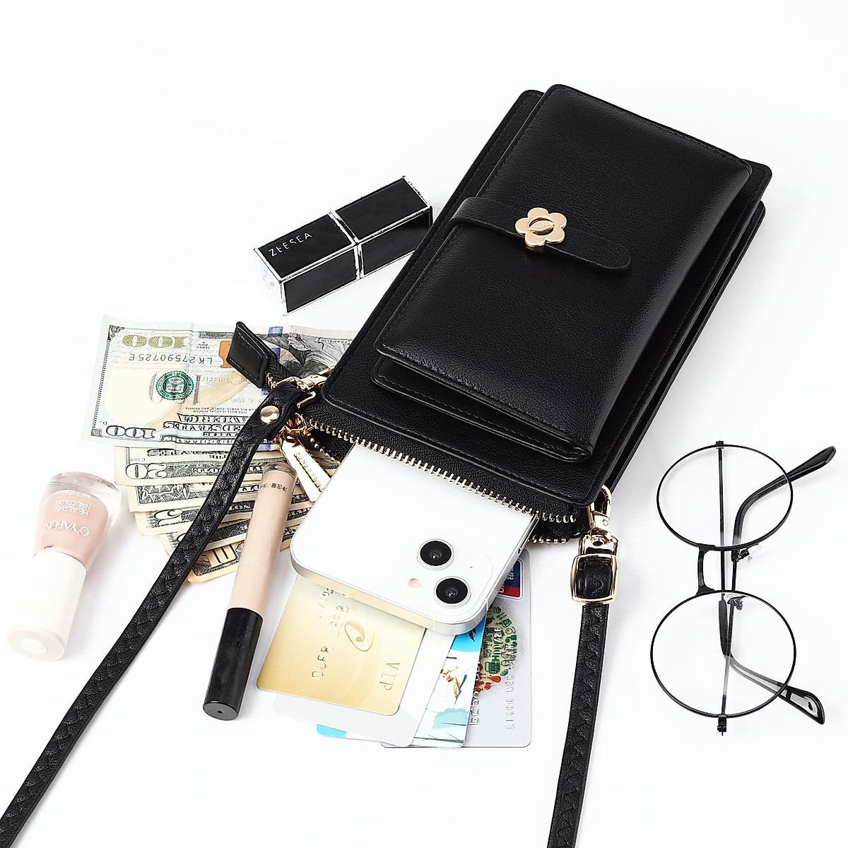 AnsTOP Small Crossbody Bag for Women - Phone Purse Crossbody Cell Phone Purse for Women with 2 Strap