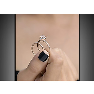 Dazzlingrock Collection 10K 6 MM Round Morganite & White Diamond Bridal Halo Engagement Ring Set, Rose Gold, Size 7.5