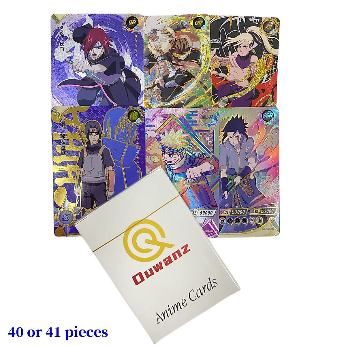 Ouwanz 𝐍𝐚𝐫𝐮𝐭𝐨 𝐜𝐚𝐫𝐝𝐬 Anime Rare Collection Trading Cards 1 Box /40 Japanese Ninja Anime Character Cards.