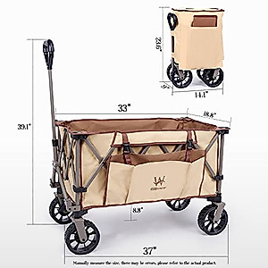 Whitsunday Folding Collapsible Utility Camping Park Cart - Heavy Duty Outdoor Park Beach Cart, Grocery Wagon for Camping, Sports, Shopping