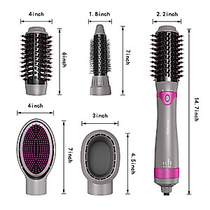 Feamadou Electric Hair Brush,Hot Air Hair Brush,Hair Volumizer Styler Brush, Professional Negative Ion Anti-Frizz Hair Comb
