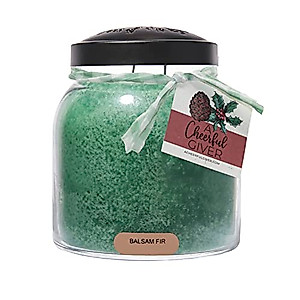 A Cheerful Giver — Balsam Fir - 34oz Papa Scented Candle Jar with Lid - Keepers of the Light - 155 Hours of Burn Time, Gift for Women, Green