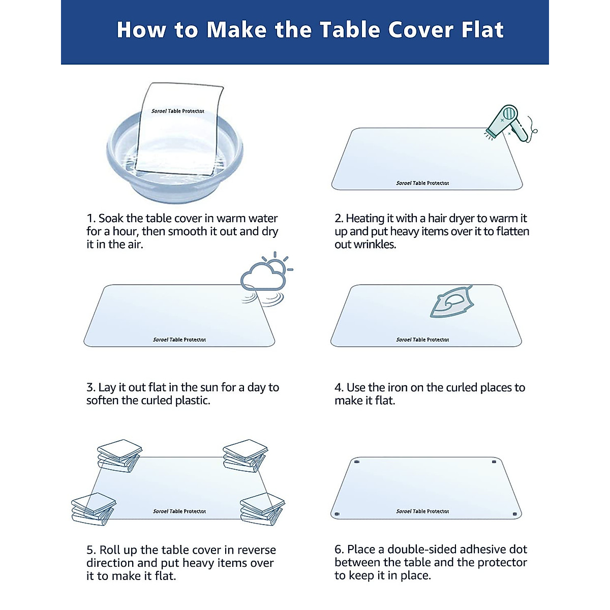 16X48 Inch Clear PVC Table Cover 1.5mm Thick Crystal Table Topper Protector Rectangular Vinyl Plastic Desk Pad Transparent Tablecloth for Side End Table Night Stand Dresser