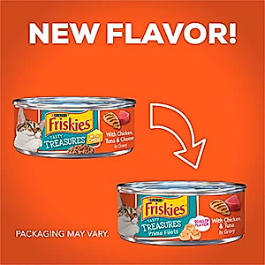 Friskies Canned Tasty Treasures Cat Food, Chicken & Tuna, 5.5 oz, 1 pack