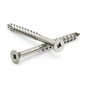 #8 Deck Screws 305 Stainless Steel Square Drive Type 17 Wood Cutting Point #8 x 1-1/4 inch Qty 1000