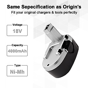 PDstation 4000mAh 18V WA3127 Battery Replacement for Worx 18V Battery Compatible with Worx 18 Volt Battery WA3152 WG150 WG152 WG250 WG541 WG900 WG901 Cordless Power Tools