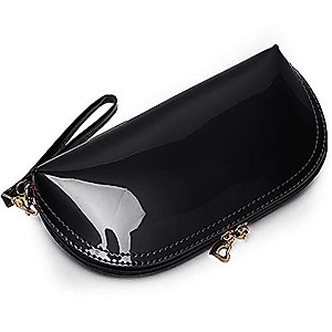 Women Ladies Wallet Zi Around Patent Leather Clutch Wristlet Elegance Coin Purse Card Holder