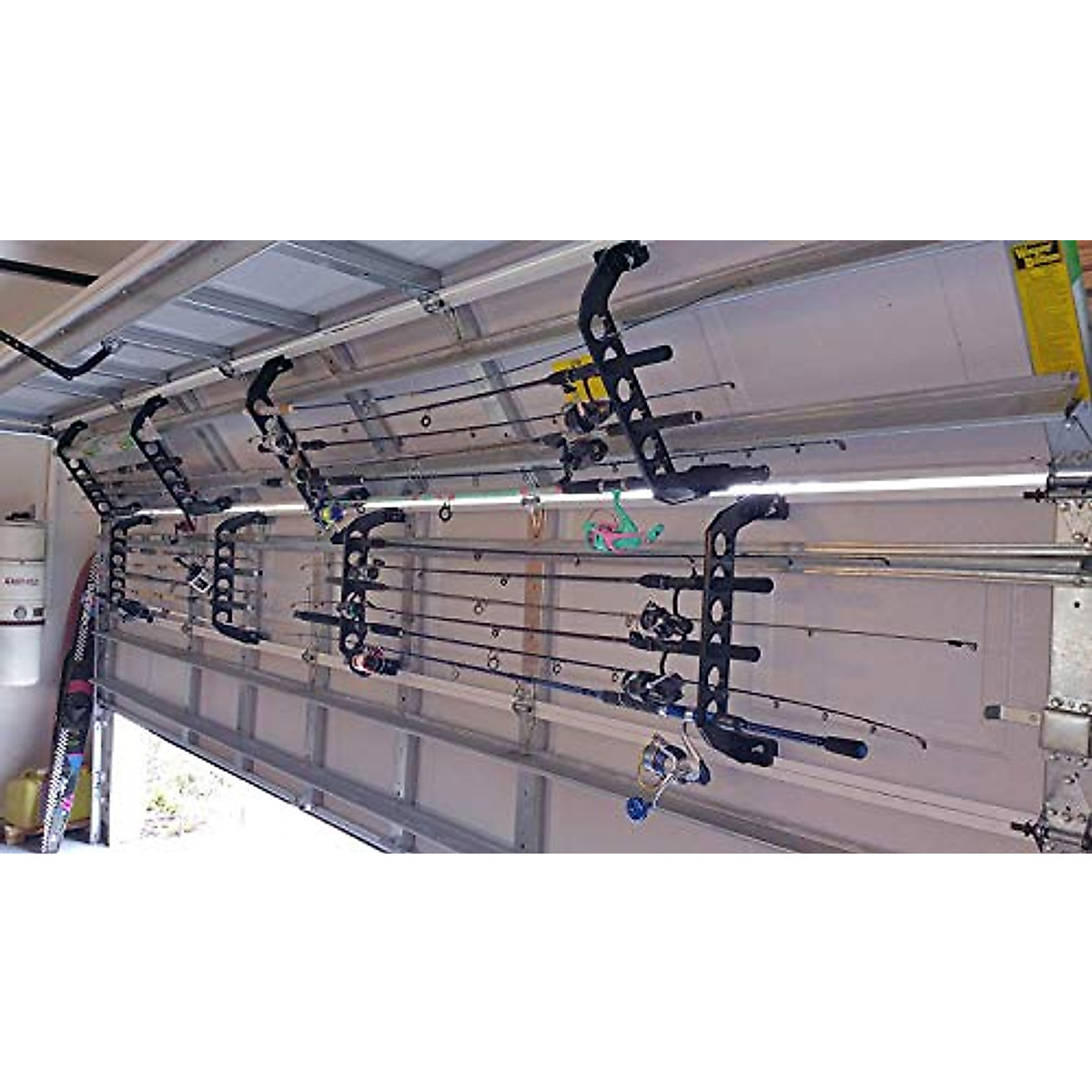 Cobra Storage Garage Door Fishing Rod Holder Rack - 21" (21 inch (4 panel garage doors))