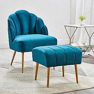 Ball & Cast Accent Chair, 23.5"W x 25"D x 32.25"H, Teal