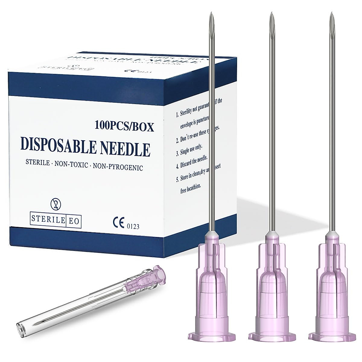 18G 1.5 Inch Luer Lock Needle, Industrial Dispensing Accessories, Individually Wrapped, Pack of 100, Lab Tools, Suitable for Refilling Liquid, Inks