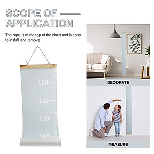 NUOBESTY Baby Growth Chart Canvas Height Measurement Ruler Hanging Ruler Decor for Kids Children Room Nursery Wall Decoration Random Style