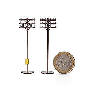 24pcs Model N Scale 1:160 Power Pole Telegraph Telephone Poles Railroad Diorama (Style A)