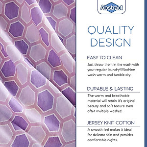 Fitted Crib Sheets for Portable Crib – Super Soft, 100% Jersey Cotton – 24” x 38” – for Boys and Girls, Fits Mini Mattresses - Covered Elastic Hem – Lavender Honeycomb– by Abstract