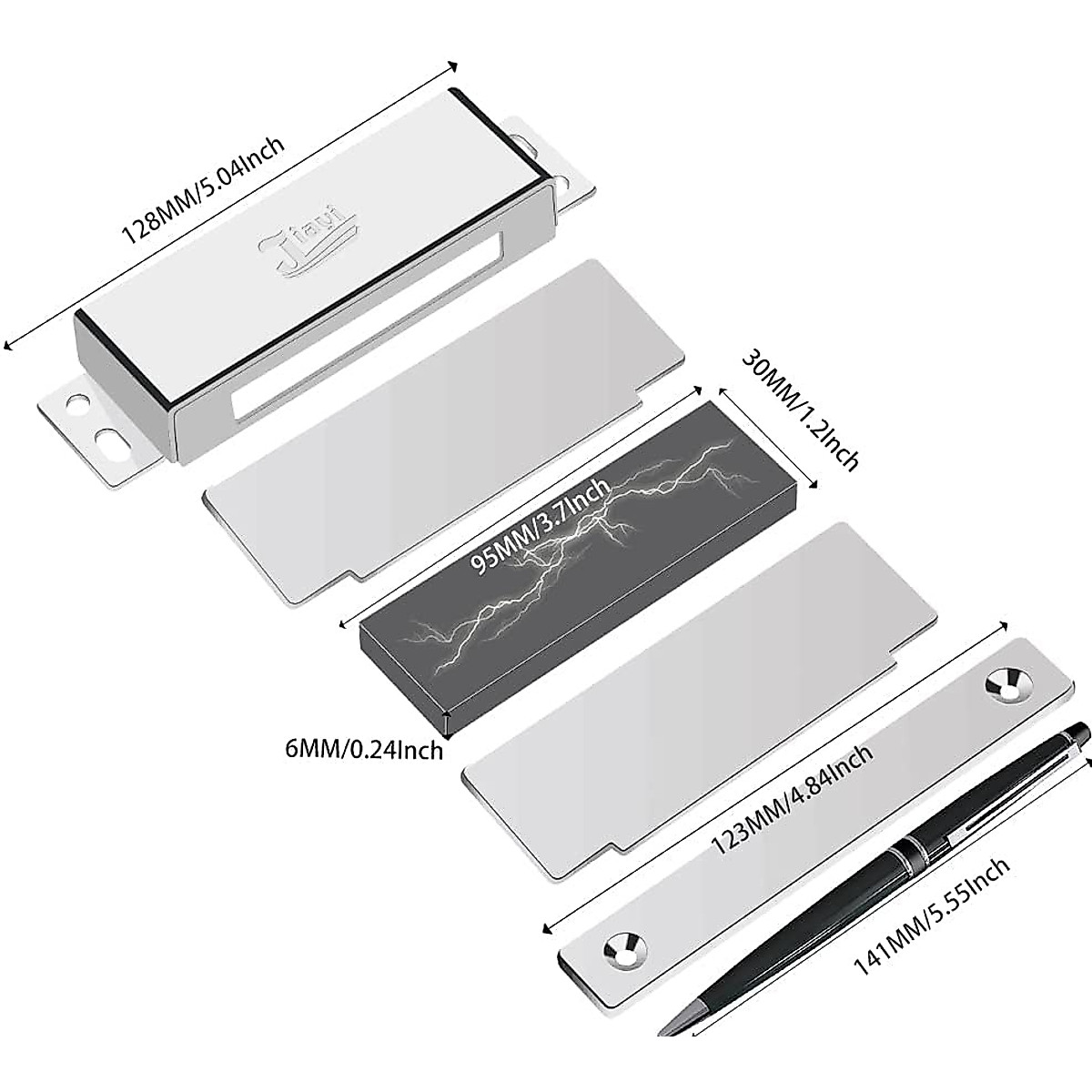 Jiayi Magnetic Cabinet Door Catches Heavy Duty Magnetic Door Latch 110lbs Large Cabinet Magnets Latches Stainless Steel Magnetic Door Catch for Heavy Door Closing Cupboard Door Closure Magnet