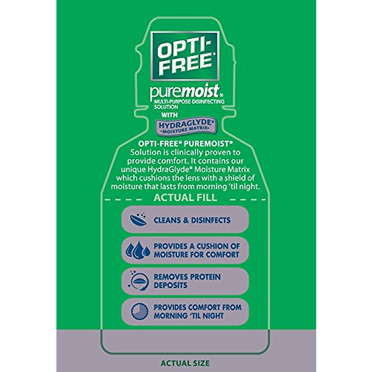 Opti-Free Puremoist Multi-Purpose Disinfecting Solution with Lens Case, (Packaging may vary), 2 Fl Oz (Pack of 1)