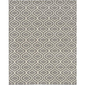 Nourison Jubilant Contemporary Grey 7'10" x 9'10" Area -Rug, Easy -Cleaning, Non Shedding, Bed Room, Living Room, Dining Room, Kitchen (8x10)