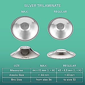 Koala Babycare The Original Silver Nursing Cups - Nipple Shields for Nursing Newborn -Breastfeeding Essentials - Protect and Soothe - Tri-Laminate Silver - Standard Size