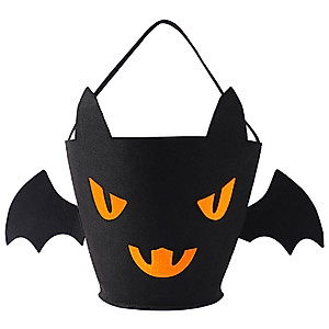 FUSHENMU Halloween Bat Treat Or Treat Bag bucket Candy Tote Bag Basket for Halloween Trick Or Treat Party Favor Supply