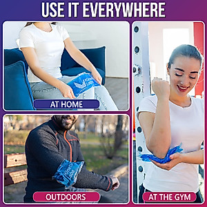 Ice Packs for Injuries Reusable (2 Pack) – Kinetic Labs Gel Ice Packs Reusable 9.5" x 4.5" - HSA FSA Eligible Gel Cold Packs for Injuries - Flexible Soft Ice Packs for Knee Shoulder Back (Regular)