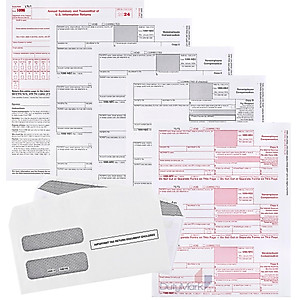 1099 NEC Tax Forms 2022, and 25 Security Envelopes, 25 4 Part Laser Tax Forms Kit, Great for QuickBooks and Accounting Software, 2022 1099 NEC, 25 Pack