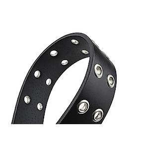 Belle Donne - Women's Double Grommet Leather Jeans Belt, Black , Size L(37"-39")