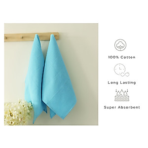 PurpleEssences Waffle Weave Solid Kitchen Towel, 100% Cotton - 15 x 25 Inches, Ultra Soft Absorbent Quick Drying Dish Cloth Towels Dish Rags for Kitchen, 6 - Pack - Forest Green