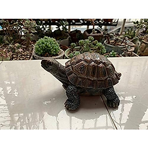 donau Garden Statues Turtle Figurines Polyresin Garden Sculpture Turtle Decor 5.1 inch