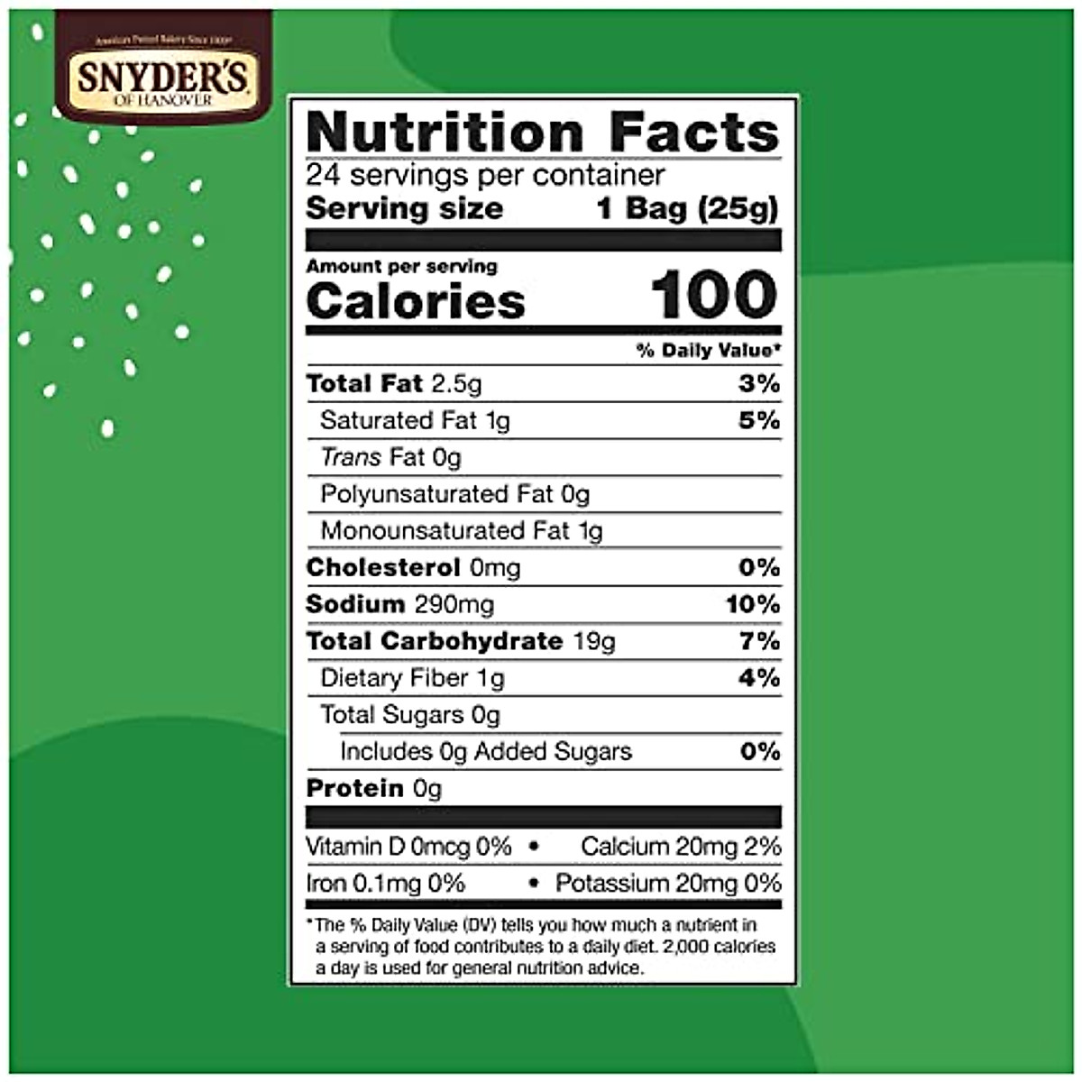 Snyder's of Hanover Gluten Free Pretzel Sticks, 100 Calorie Individual Packs, 24 Ct