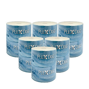 PlexDisc 632-210 16x 4.7GB White Inkjet Printable DVD-R 600 Disc Spindle