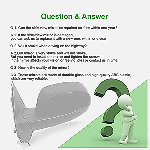 Scitoo Towing Mirrors fit for Chevy for GMC Left Driver Side Automotive Exterior Mirrors fit 2007-2013 for Chevy Silverado for GMC Sierra (07 for new body) with Power Controlling and Heated Features