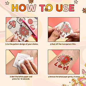 COKOHAPPY Groovy 70s Hippie Temporary Tattoos - 36 Sheets with 300+ Tattos | Flower Power Groovy Party Supplies, Good Vibes Only Favors, Smiley, Peach Love, Rainbow Arts and Crafts Daisy Party Favor