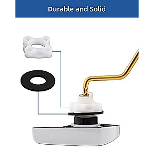 Hibbent Toilet Handle Replacement, Side Mount Tank Flush Lever Handle Compatible with Kohler Toilet Tank, Toilet Trip Lever with Stainless Steel Flapper Chains, Toilet Repair Handle, Chrome