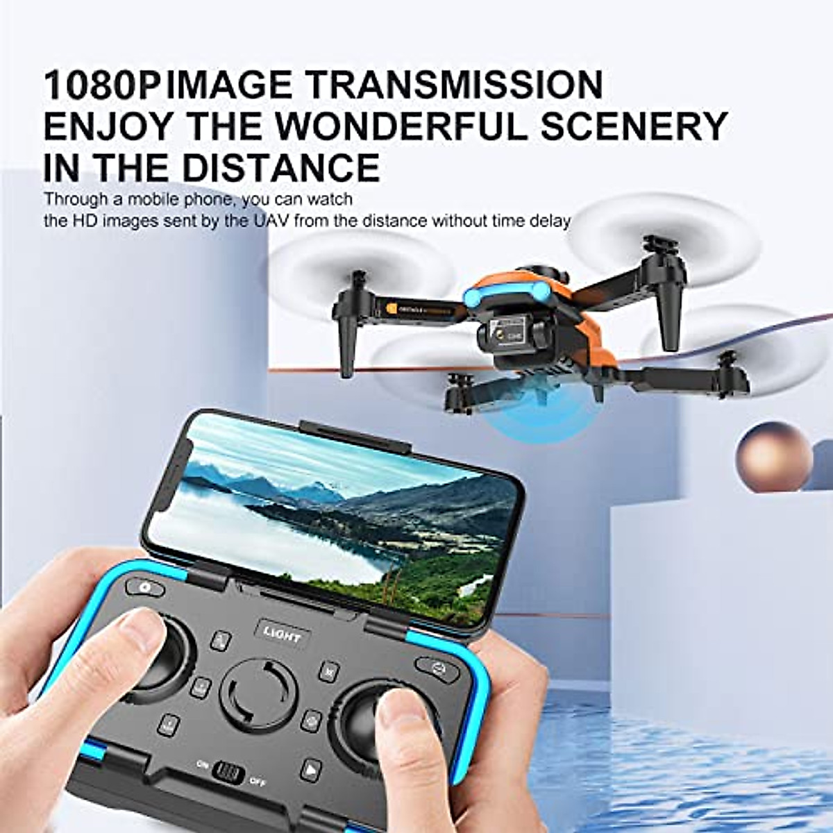 Tyranitar Mini Drone with 1080P Dual HD Camera, 2023 Upgradded RC Quadcopter FPV Camera Foldable Drone Toys Gift for Adults and Kids, One Key Start Speed Adjustment, 360° Altitude Hold Mode