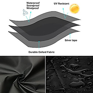 Kaucytue Patio Furniture Covers, 53" L×53" W×29.5" H Outdoor Furniture Cover Waterproof Square, Heavy Duty 420D Outdoor Table and Chair Set Covers, Black