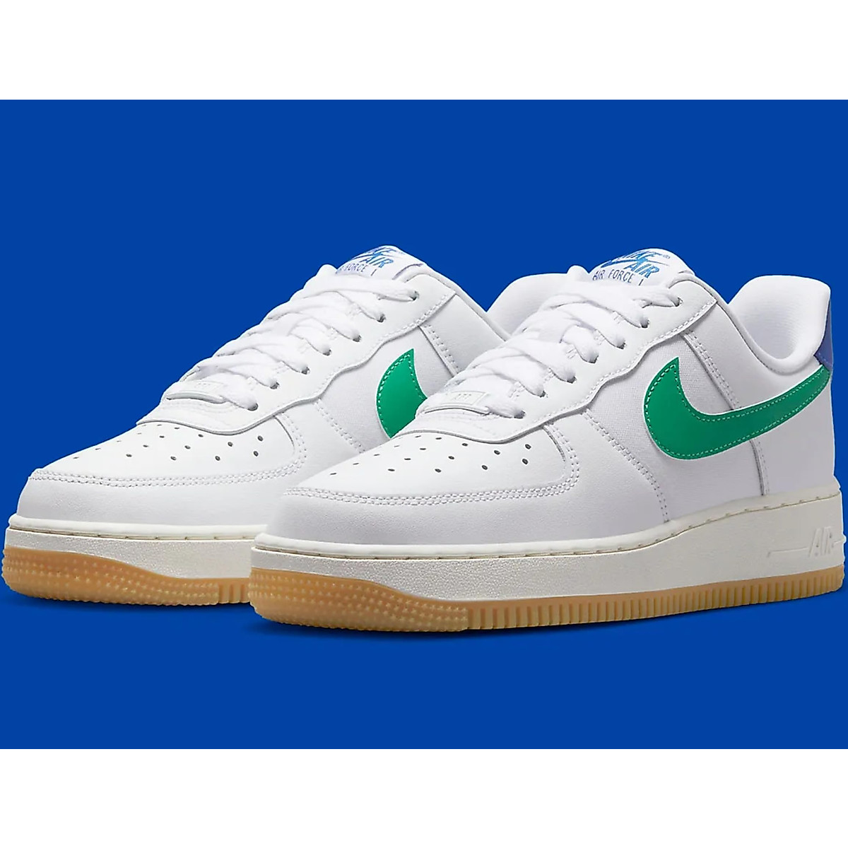 Nike Air Force 1 Low Womens White Game Royal Stadium Green Size 7.5