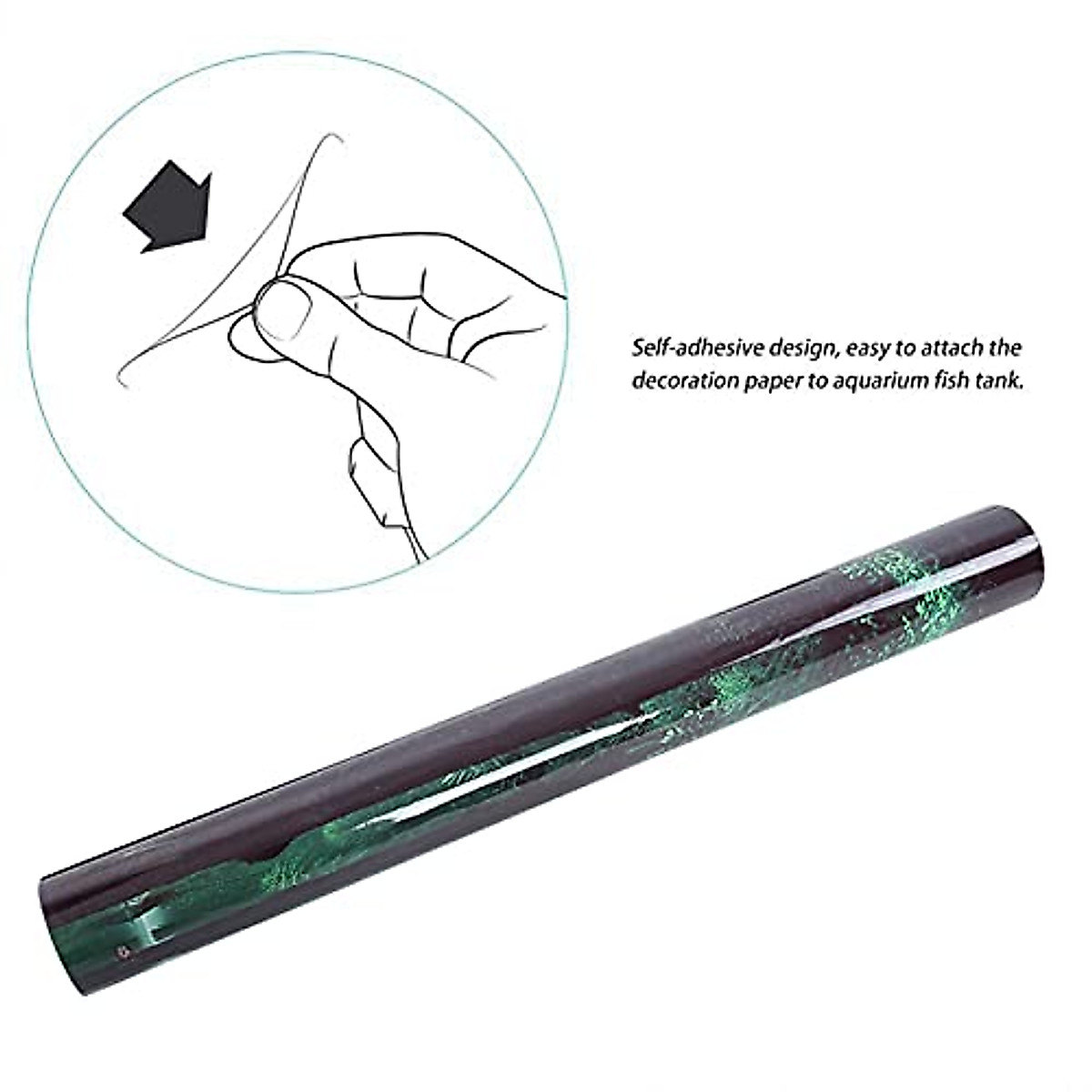 PVC Fish Tank Background Adhesive Underwater Forest Tank Background Poster Backdrop Decoration Paper (24.02x16.14in)