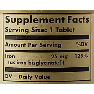 Solgar Chelated Iron, 100 Tablets - Highly Absorbable Iron - Gentle on Your Stomach - Cardiovascular Support - Vegan, Gluten Free, Dairy Free, Kosher - 100 Servings
