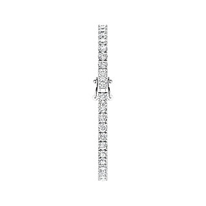 TwoBirch 18k White Gold Plated Tennis Bracelet 3MM with Round Moissanite (Sterling Silver, Size 7.5, 5.7 CT DEW)