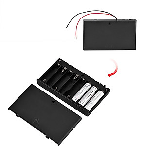Zerone 12v Battery Pack, 8-Slot Battery Holder AA Battery Clip Holder Box Case with On/Off Switch, Plastic 12V Cell AA Battery Storage Box with ON/Off Switch with Wire & Cover